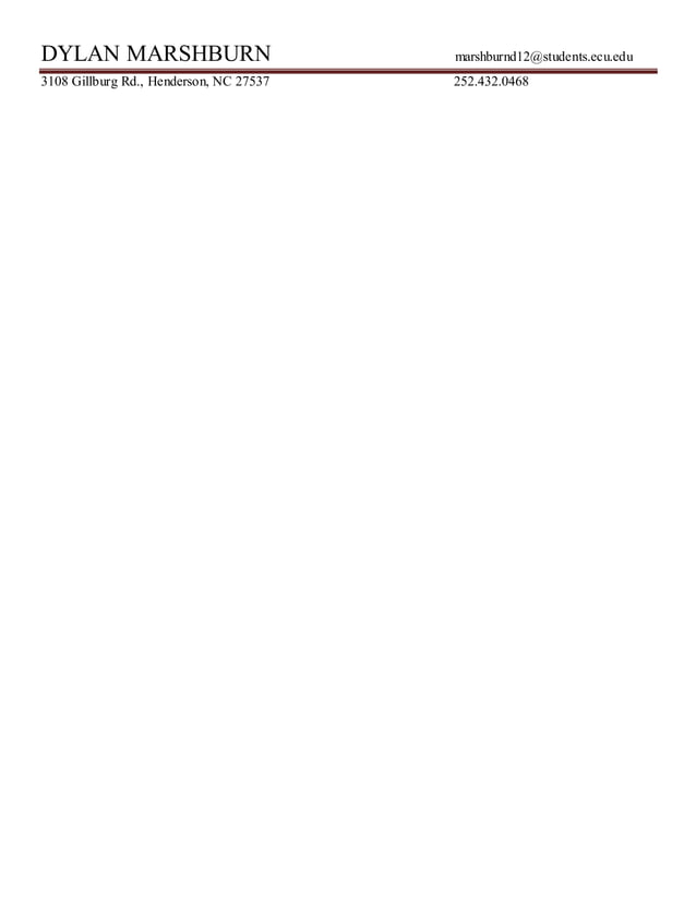 RESUME - Dylan Marshburn | PDF
