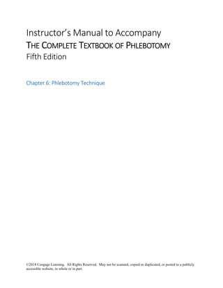 Complete Textbook of Phlebotomy 5th Edition Hoeltke Solutions Manual | PDF