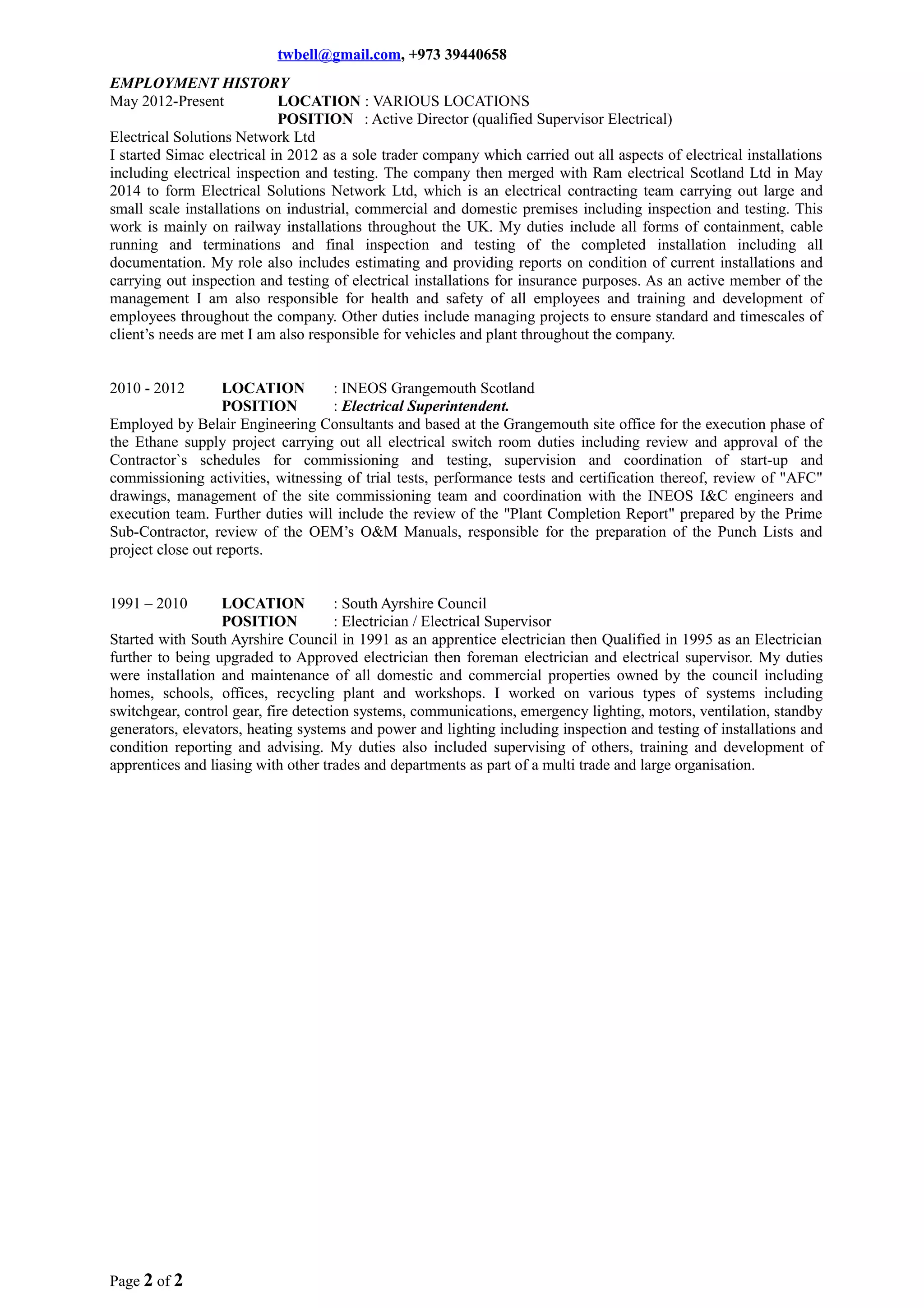 Simon McLean CV 2017 (Repaired) | DOC | Civil Engineering Industry | Industries