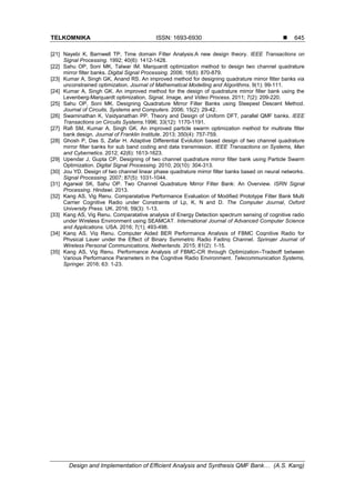 Design and Implementation of Efficient Analysis and Synthesis QMF Bank for Multicarrier ...