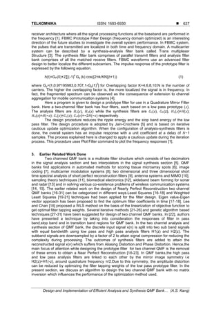 Design and Implementation of Efficient Analysis and Synthesis QMF Bank for Multicarrier ...