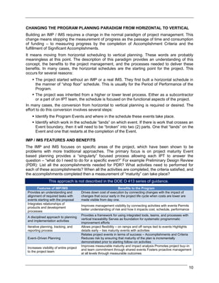 Improving DOE Project Performance Using the DOD Integrated Master Plan ...