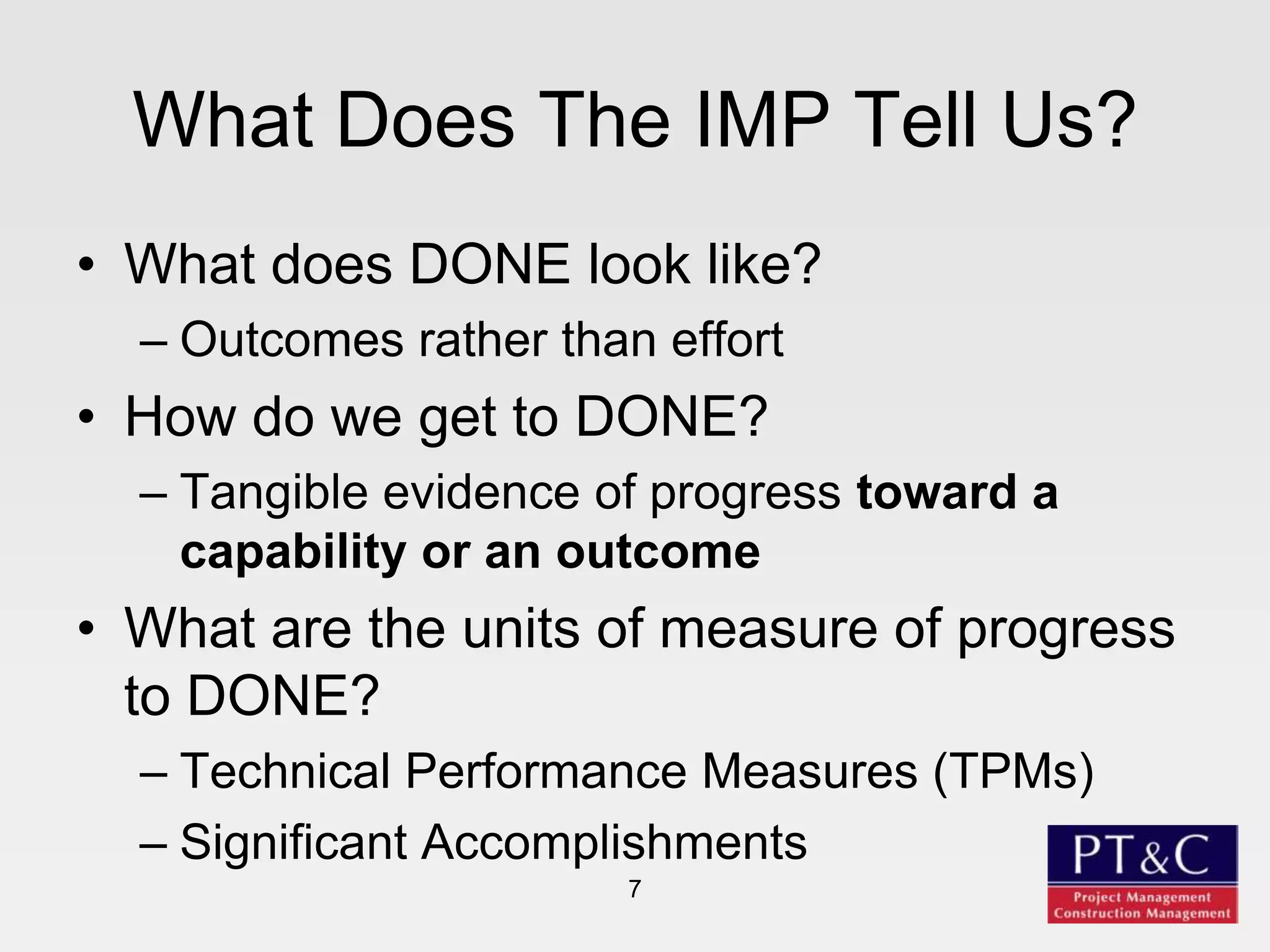 Improving project performance presentation | PPTX