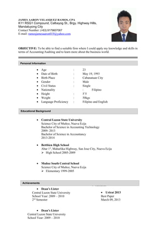 Resume_JamesAaronVRamos | PDF