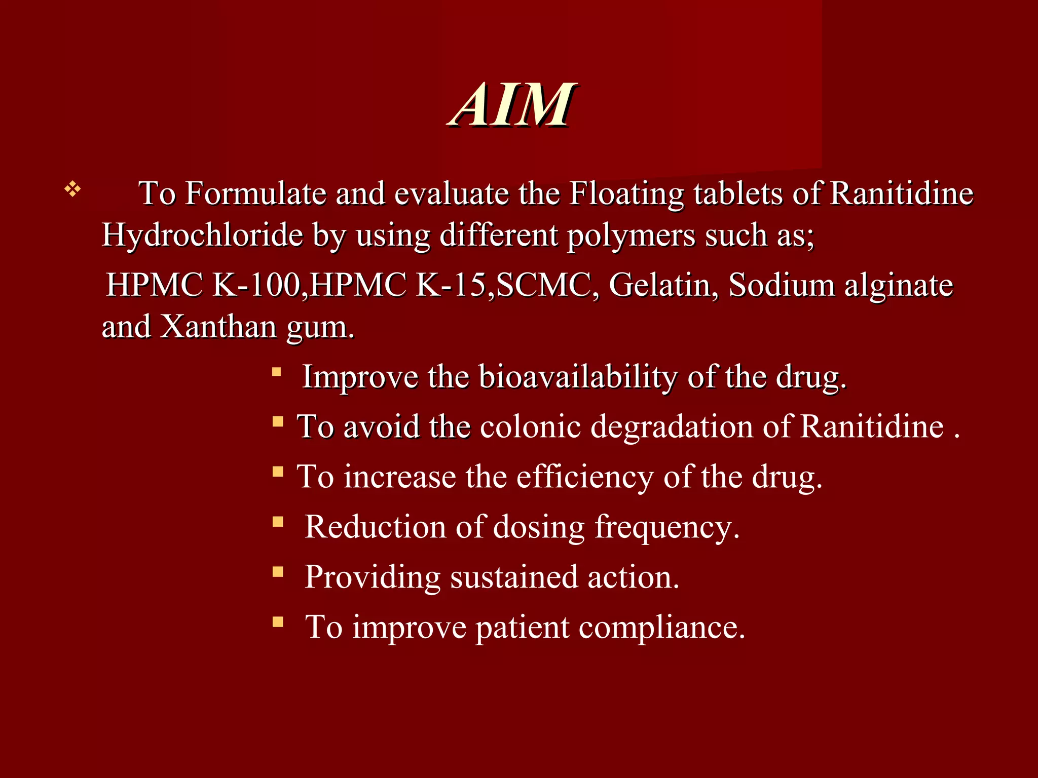 EVALUATION OF RANITIDINE HYDROCHLORIDE TABLETS PPT | PPT