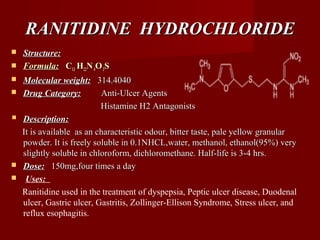 EVALUATION OF RANITIDINE HYDROCHLORIDE TABLETS PPT | PPT