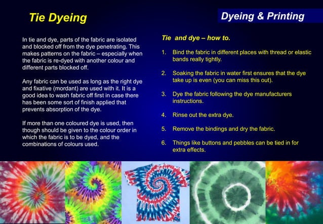 Dyeing & Printing.ppt | Needlework | Arts and Crafts