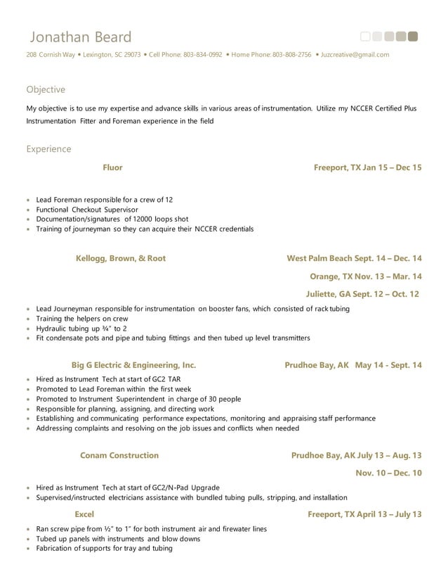 Jonathan Beard Construction Resume Updated | PDF
