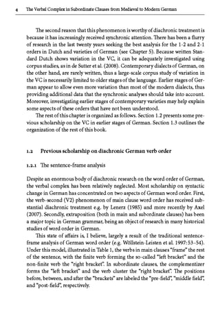 The Verbal Complex In Subordinate Clauses From Medieval To Modern ...