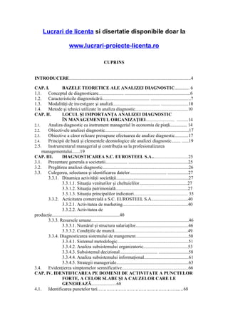 124 analiza diagnostic ca instrument managerial in economia de piata www.lucrari-proiecte-licenta.ro