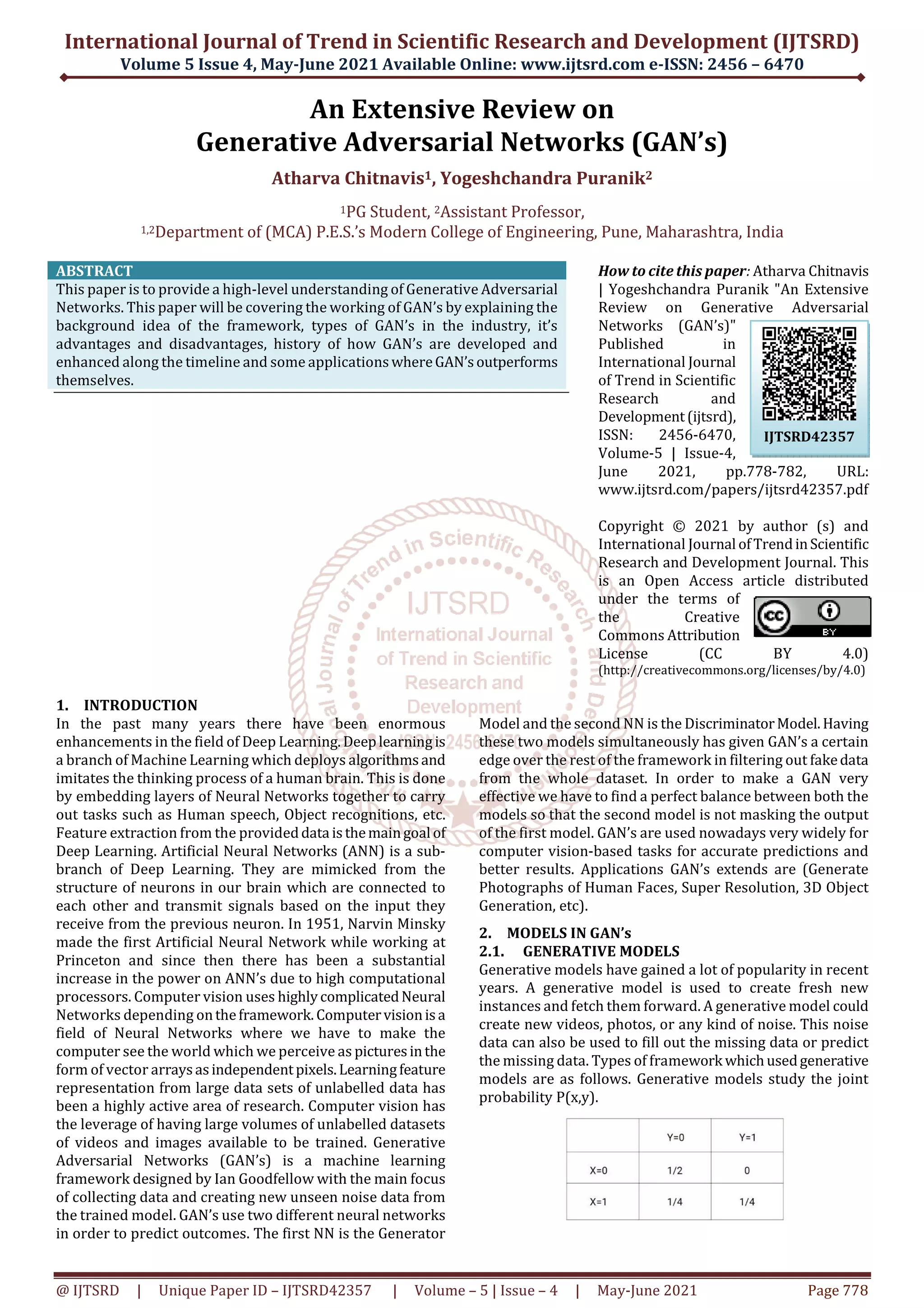 An Extensive Review On Generative Adversarial Networks Gans Pdf