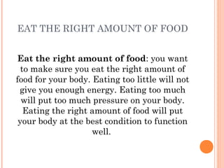 4 components of a healthy meal | PPT