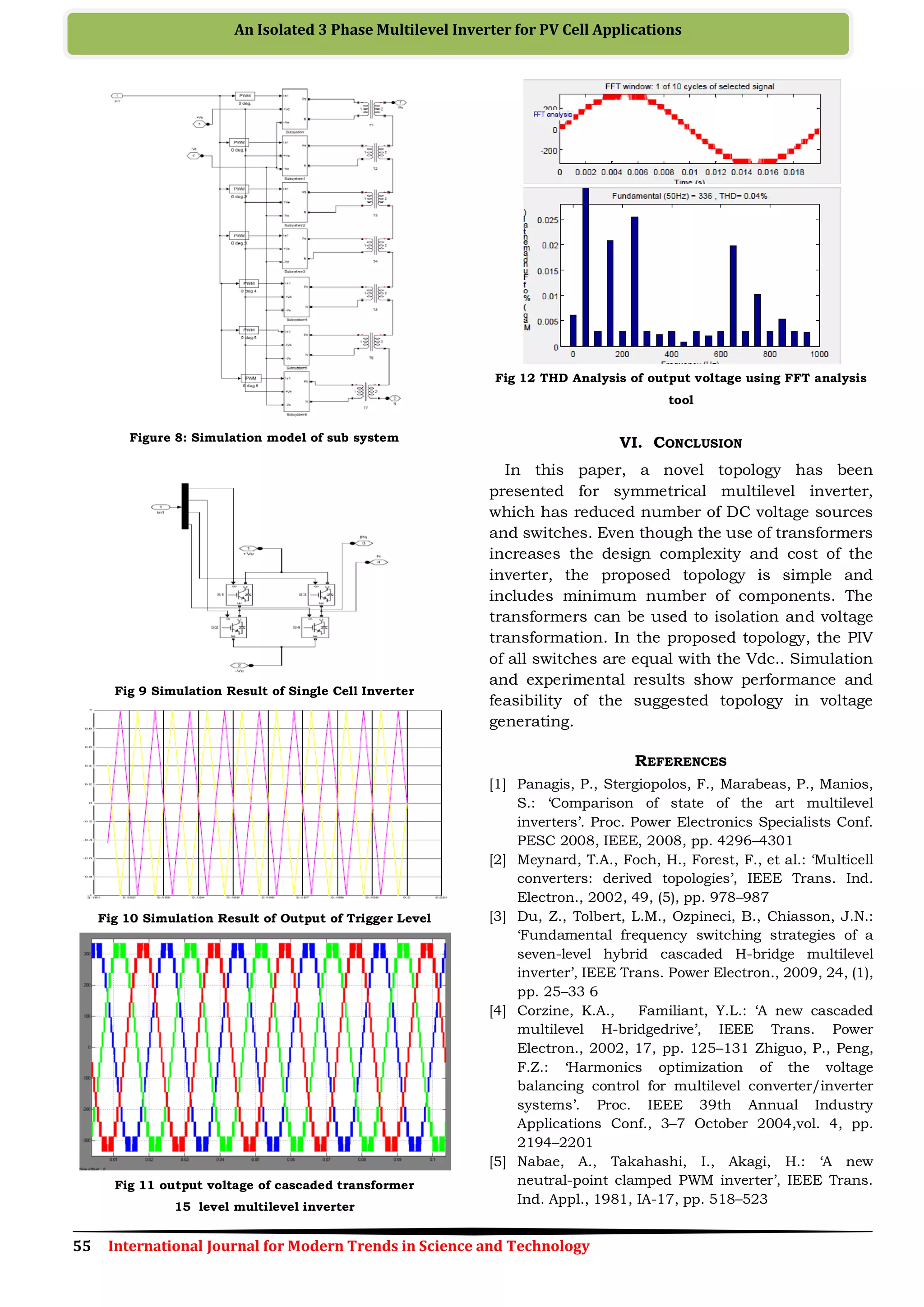 An Isolated 3 Phase Multilevel Inverter for PV Cell Applications | PDF