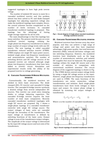 An Isolated 3 Phase Multilevel Inverter for PV Cell Applications | PDF