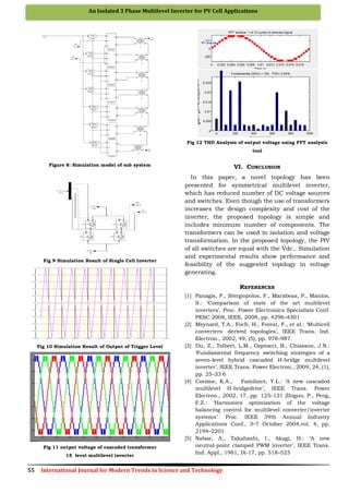 An Isolated 3 Phase Multilevel Inverter for PV Cell Applications | PDF