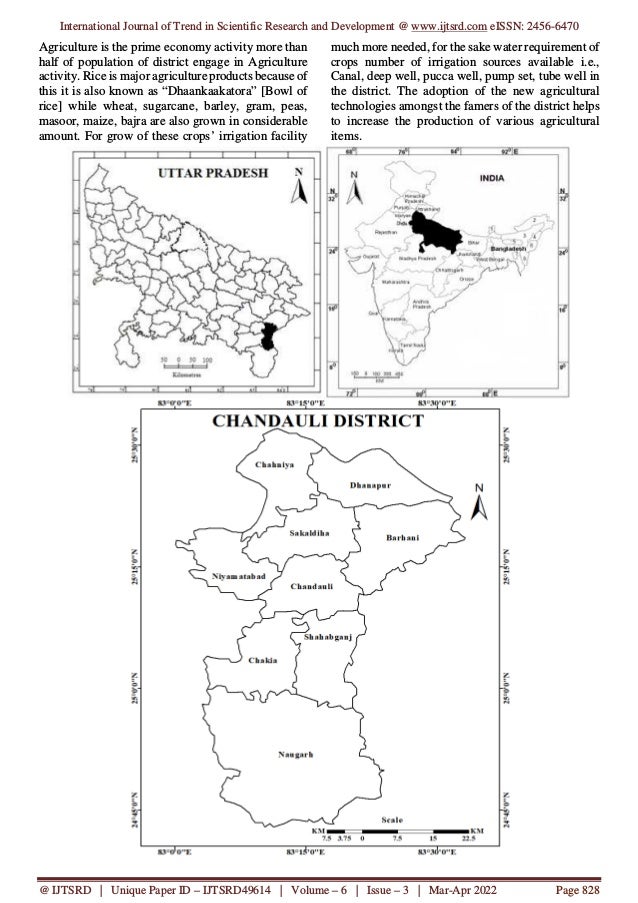 Means of Irrigation in the Blocks of Chandauli District Uttar Pradesh A ...