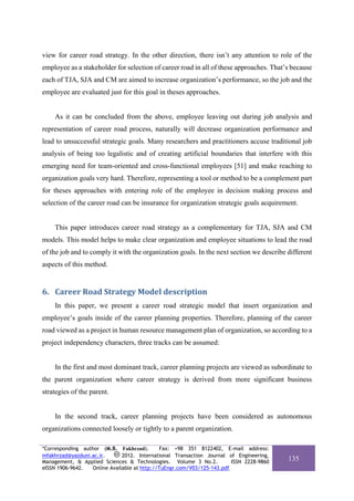 Career Road Strategy Model, Complementary of Competency Models and ...