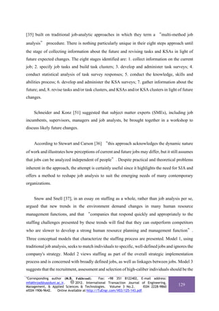 Career Road Strategy Model, Complementary of Competency Models and Strategic Job Analysis | PDF