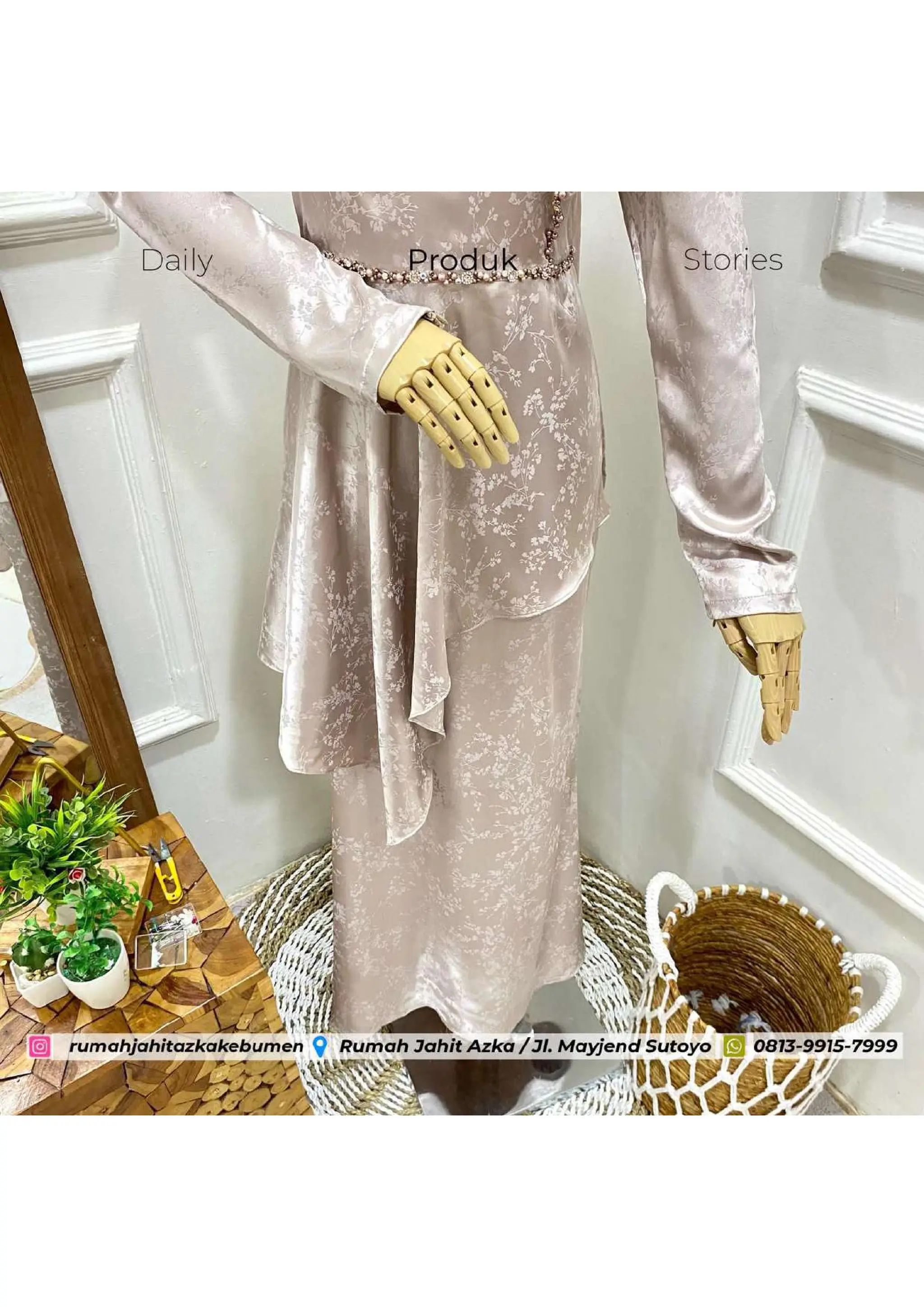 Dress Silky Motif Bunga Kombinasi Payet by Rumah Jahit Azka | PDF