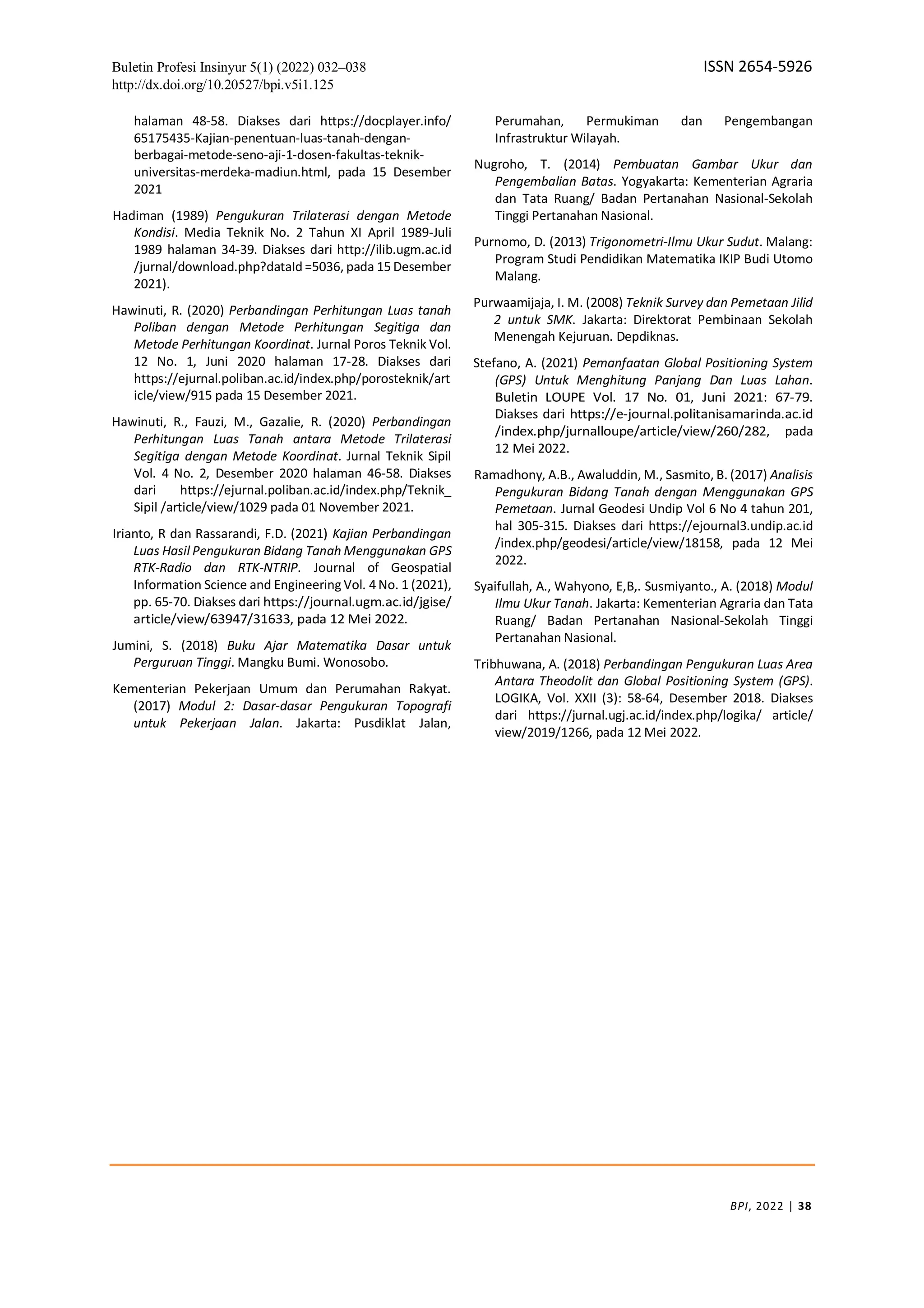 penggunaan metode trilaterasi dan triangulasi untuk perhitungan luas | PDF