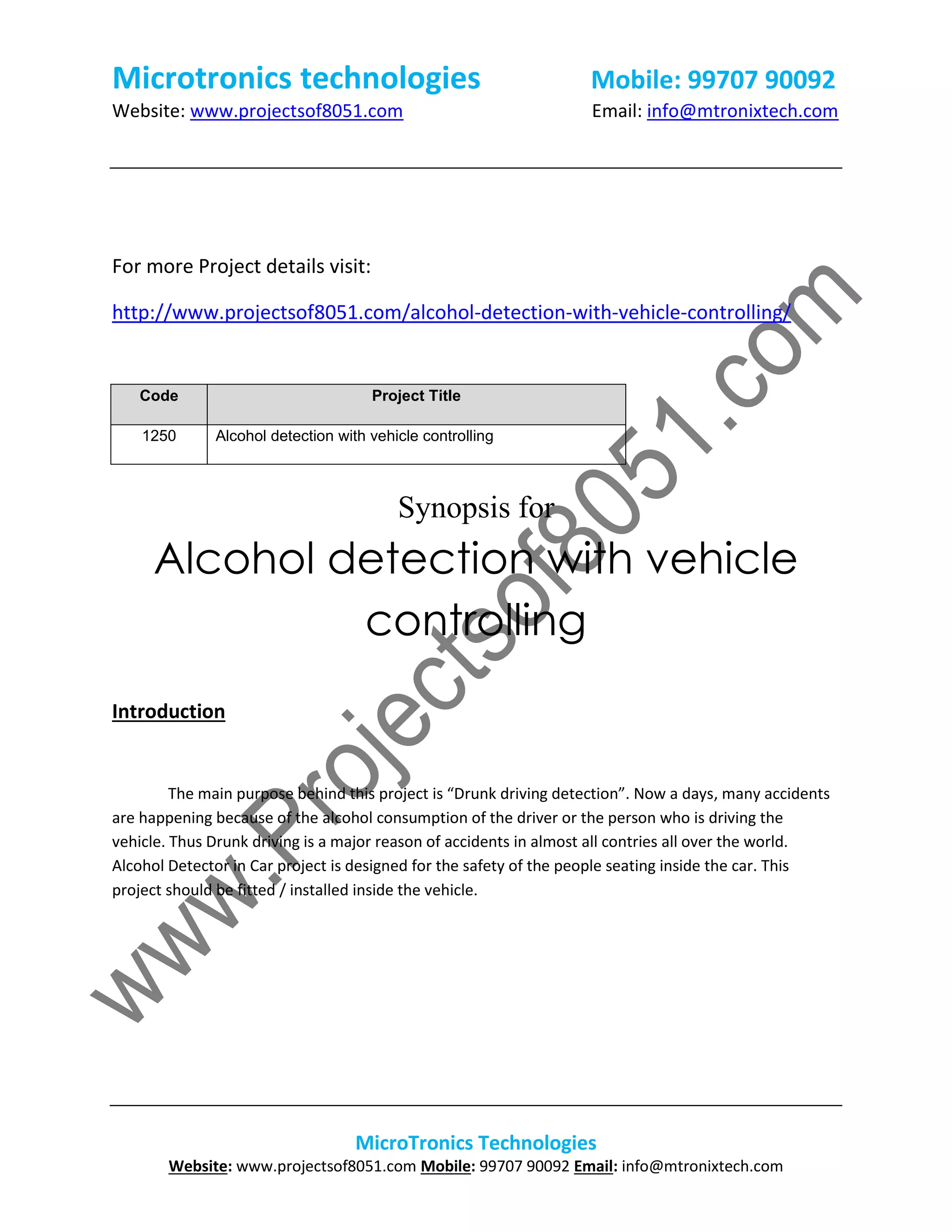 1250 alcohol-detection-with-vehicle-controlling | PDF