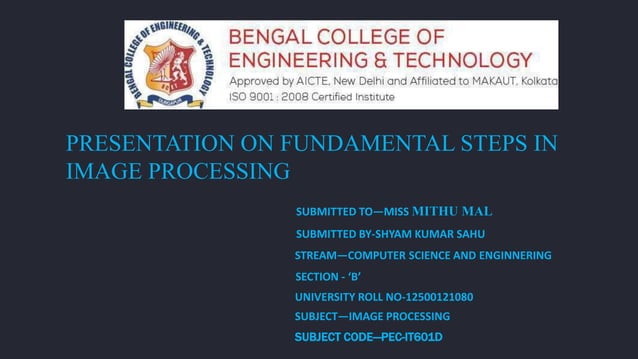 image processing powerpoint presentation for 6th sem | PPT