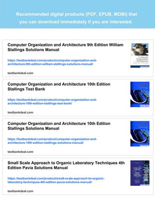 Computer Organization and Architecture 9th Edition William Stallings ...