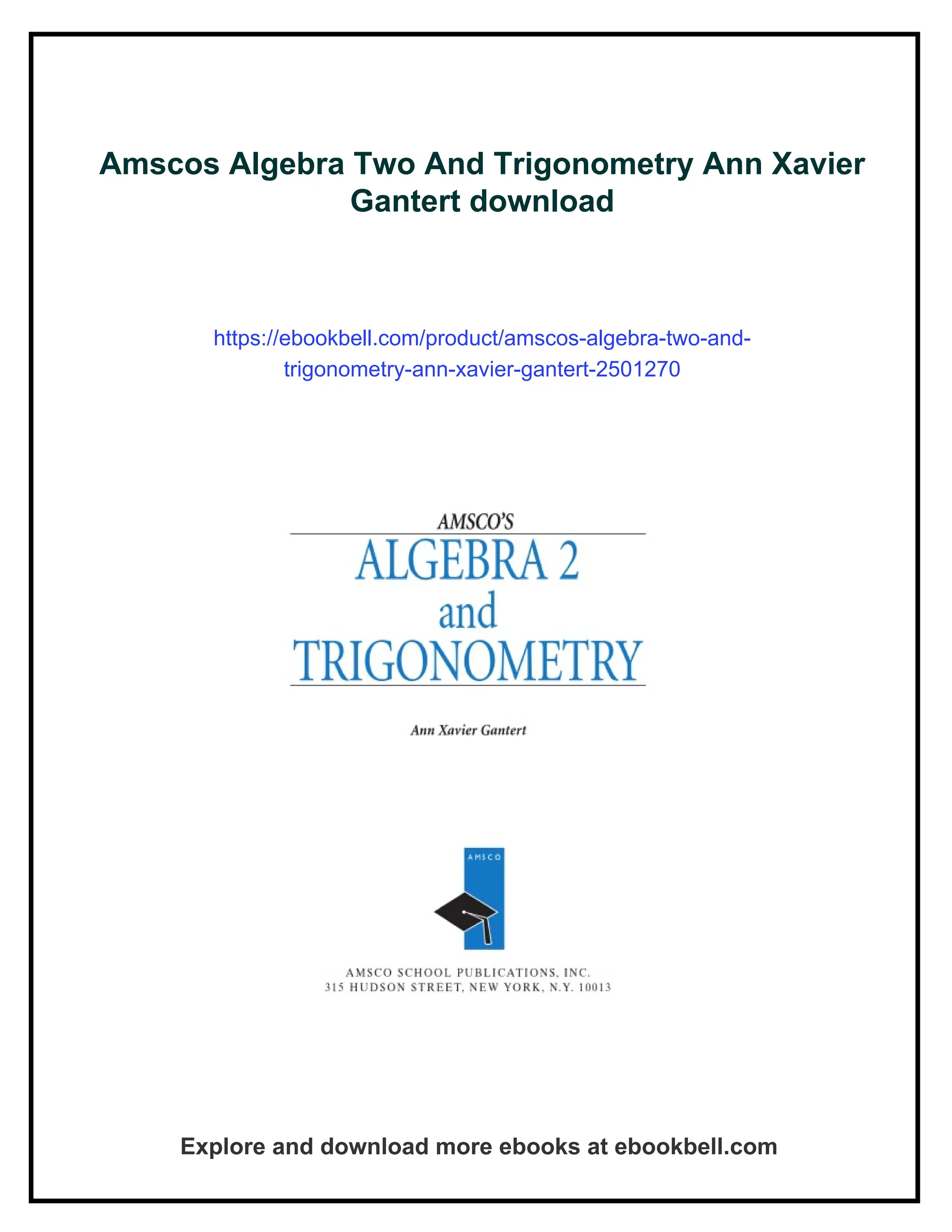 Amscos Algebra Two And Trigonometry Ann Xavier Gantert | PDF