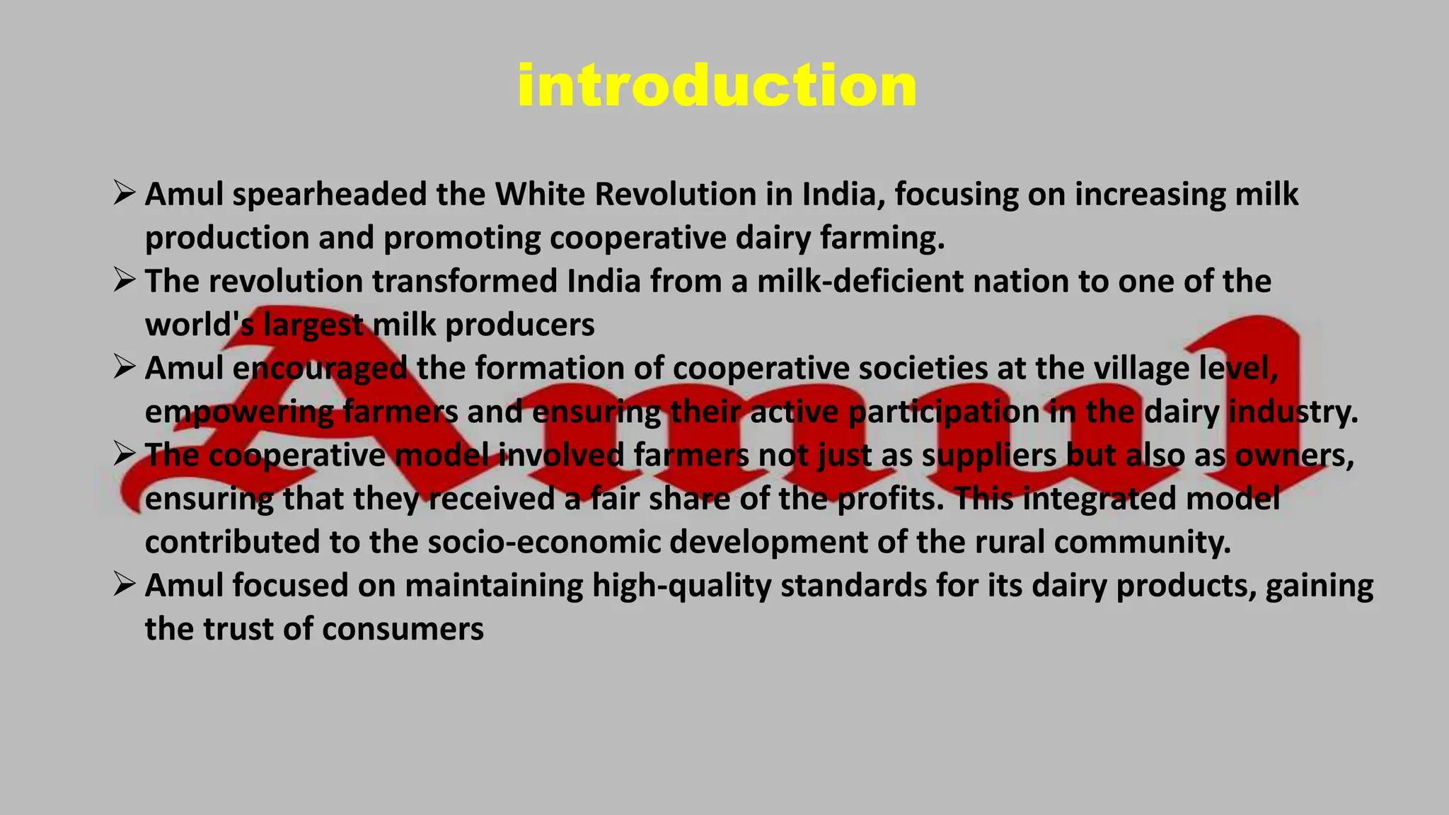 AMUL COMPANY SUCCESS STORY AND STRATEGY | PPTX