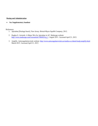 Apixaban Monograph | DOC