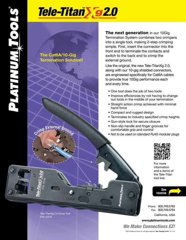Platinum Tools 12516C Data Sheet | PDF | Computer Peripherals | Computing