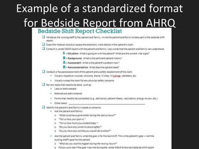 bedside reporting | PPTX