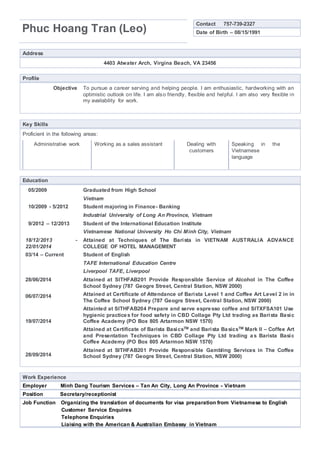 Leo Tran 25012015 - Resume | PDF