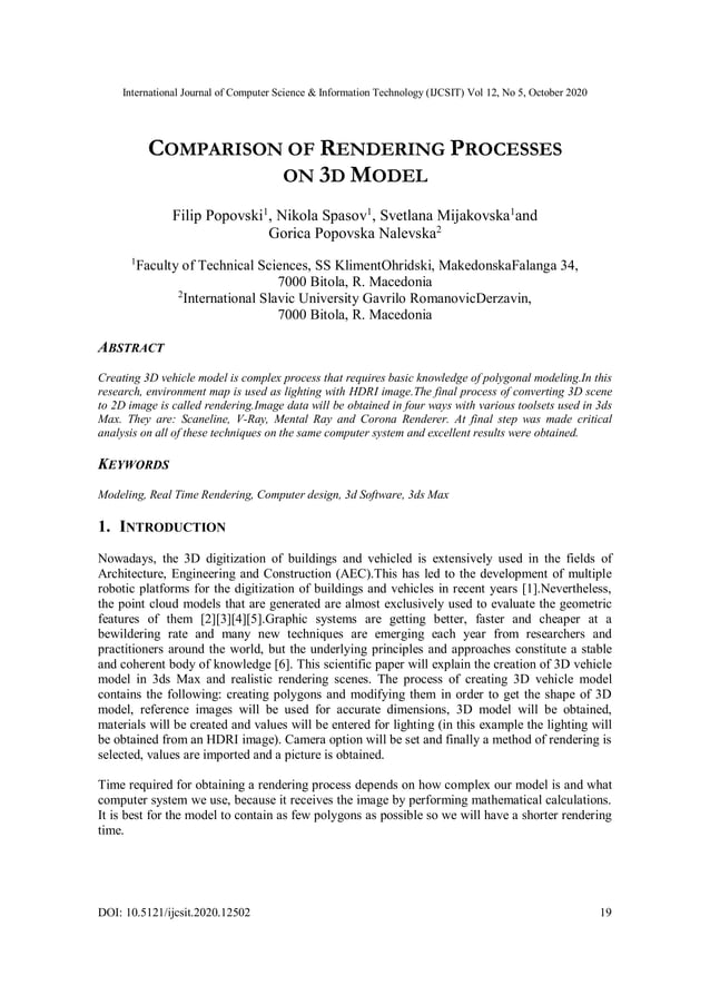 Comparison of Rendering Processes on 3D Model | PDF | 3-D Graphics | Computer Software and ...