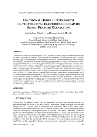 Fractional Order Butterworth Filter for Fetal Electrocardiographic ...