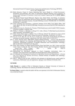 In-Depth Analysis and Systematic Literature Review on Risk Based Access ...