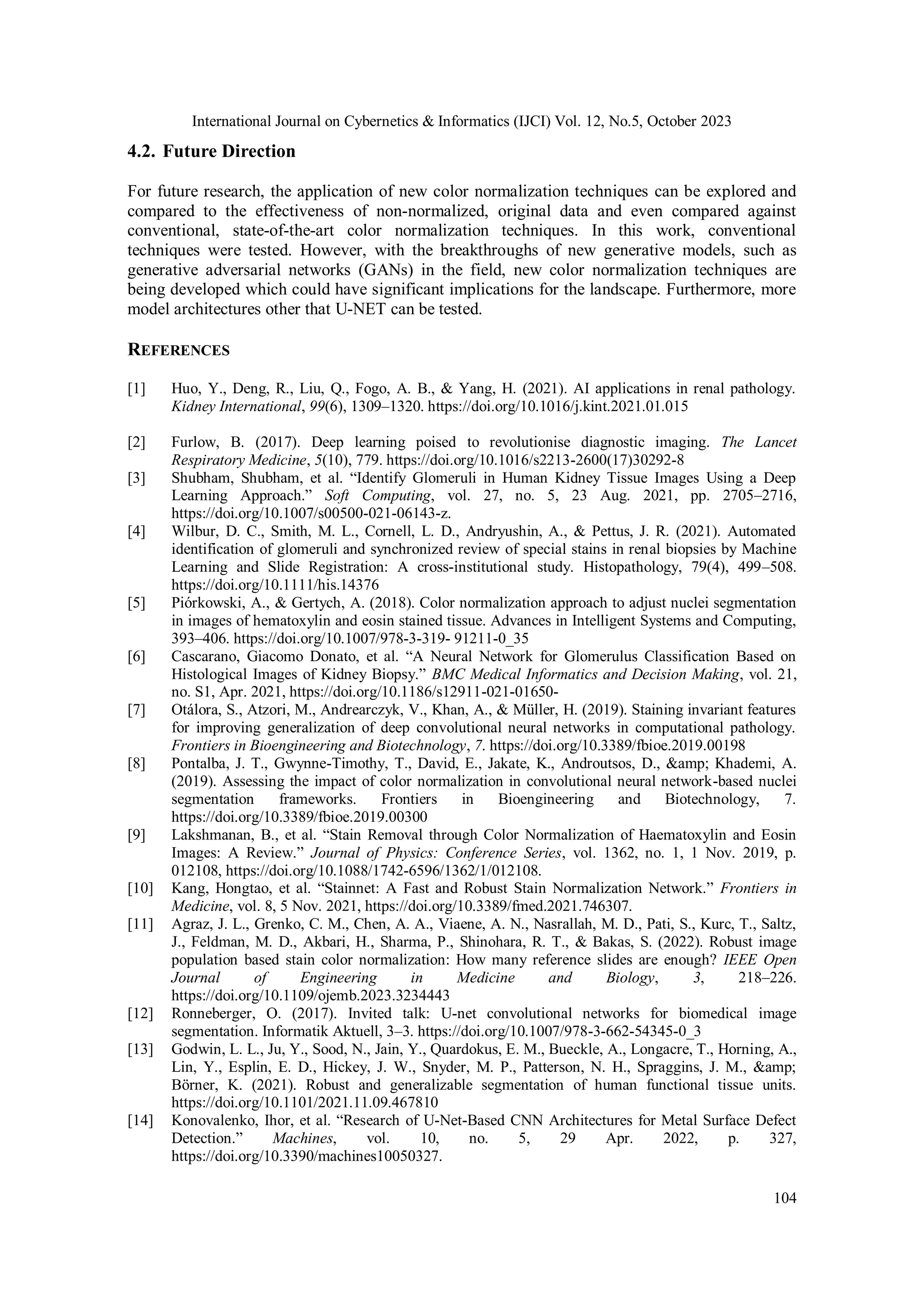 Evaluating the Impact of Color Normalization on Kidney Image Segmentation | PDF