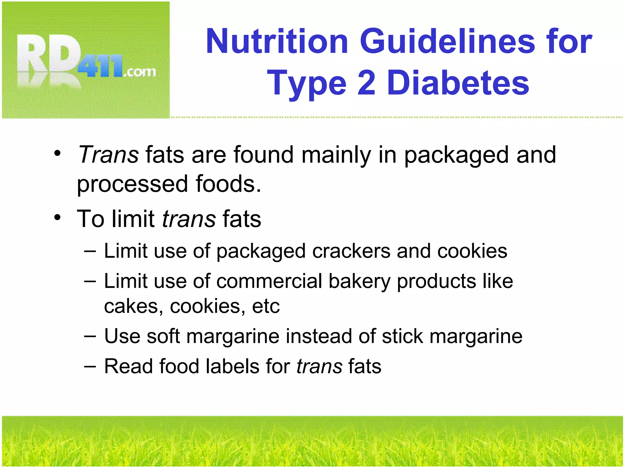 Managing Diabetes Through a Healthy Diet | PPT