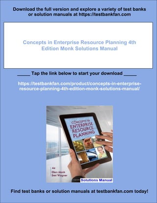Concepts in Enterprise Resource Planning 4th Edition Monk Solutions ...