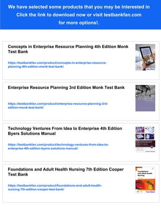 Concepts in Enterprise Resource Planning 4th Edition Monk Solutions ...