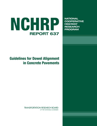 Guidelines For Dowel Alignment In Concrete Pavements Lev Khazanovich | PDF