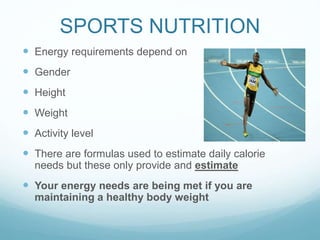 nutrition and athletic performance presentation | PPT