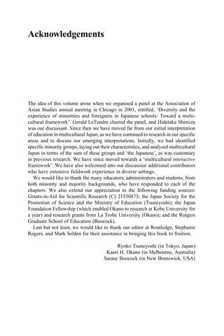Minorities And Education In Multicultural Japan An Interactive ...