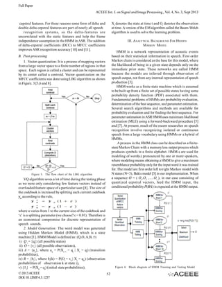Effect of Time Derivatives of MFCC Features on HMM Based Speech Recognition System | PDF