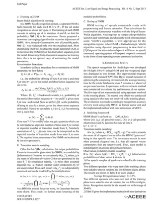 Effect of Time Derivatives of MFCC Features on HMM Based Speech Recognition System | PDF