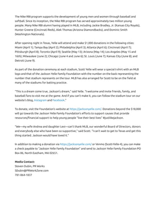 Cape Cod Dad Honors Fallen Son with Fundraising Tour of MLB Stadiums | PDF