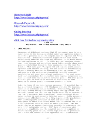 125727827 case-study-on-whirpool | DOC