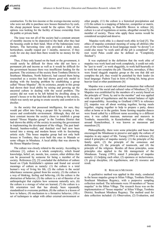 House Mapalus in Tombatu District, Southeast Minahasa Regency | PDF