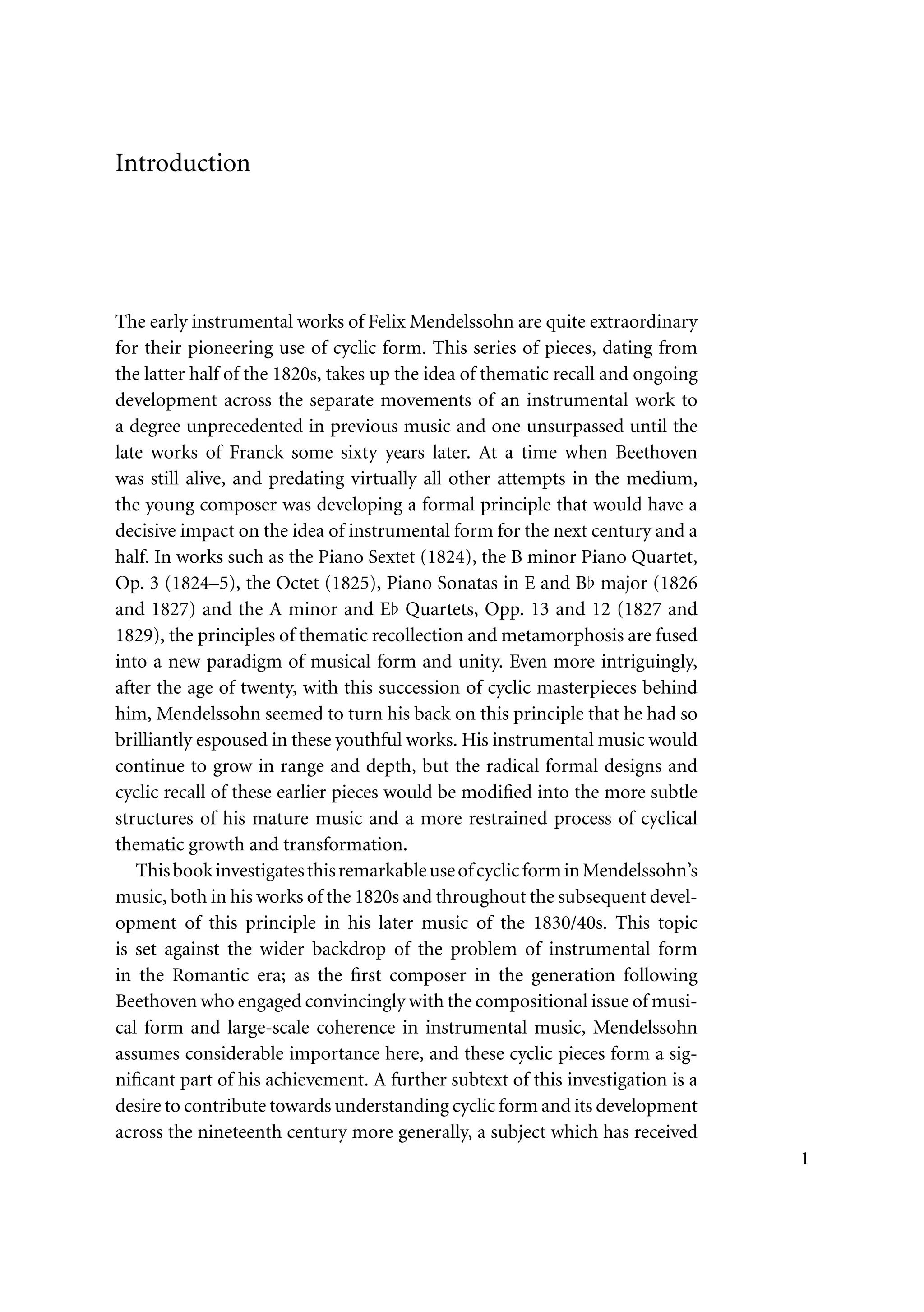 Mendelssohn Time And Memory The Romantic Conception Of Cyclic Form ...