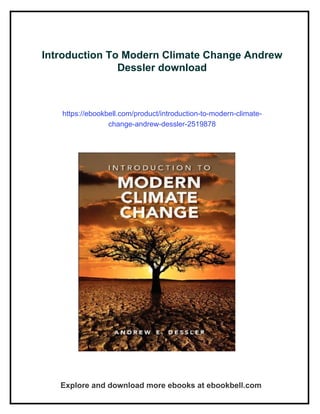 Introduction To Modern Climate Change Andrew Dessler | PDF